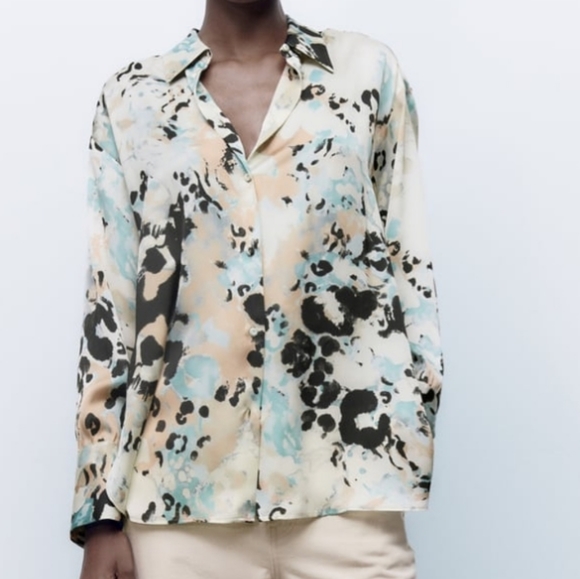 Zara | Tops | Zara Satin Effect Blouse | Poshmark